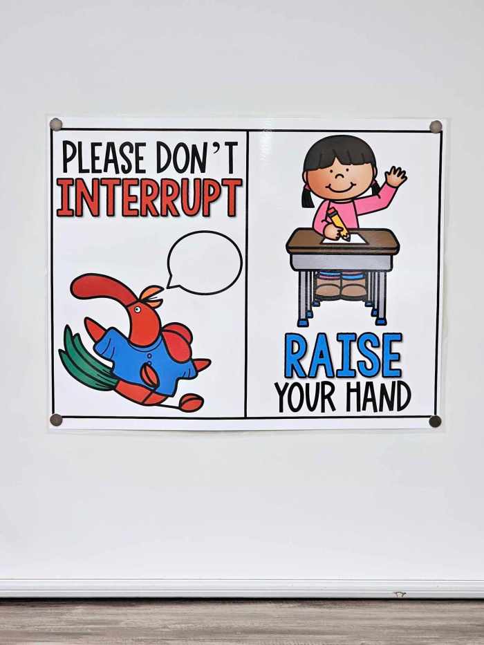 Please Don’t Interrupt, Raise Your Hand Anchor Chart – Option #1
