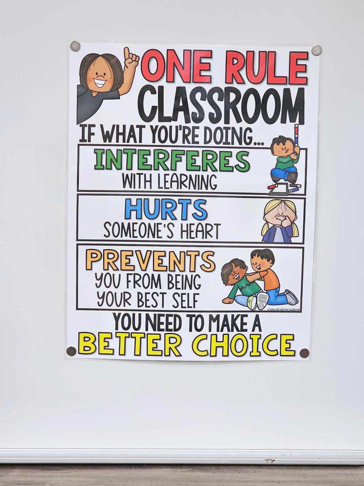 One Rule Classroom Anchor Chart [Hard Good] – Option #1