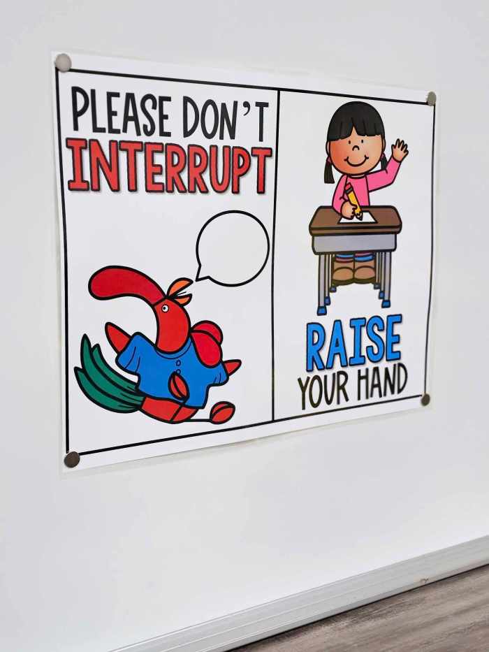 Please Don’t Interrupt, Raise Your Hand Anchor Chart – Option #1