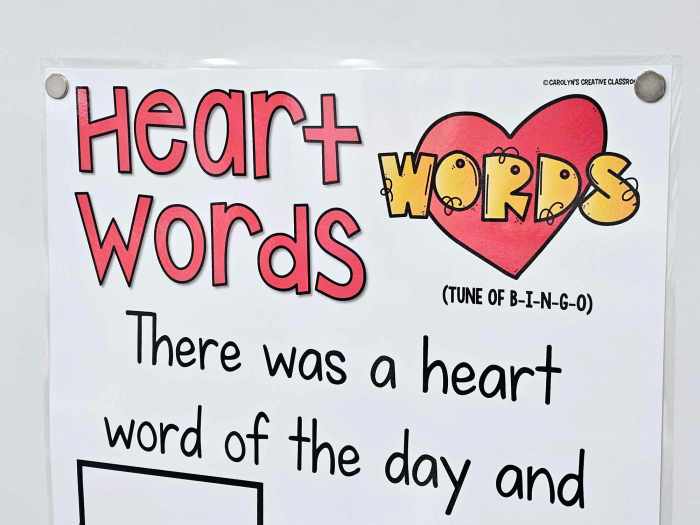 Heart Words Anchor Chart [Hard Good] – Version 3