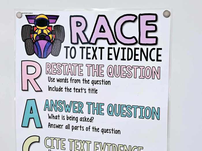 Race to Text Evidence Anchor Chart [Hard Good] – Option #3