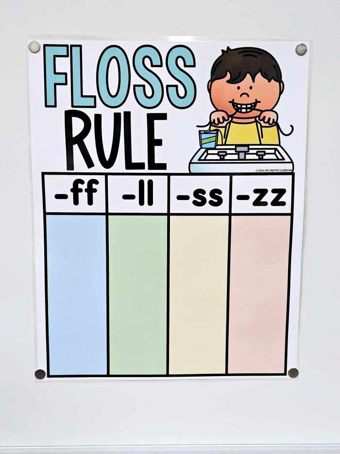 Floss Rule (-ff, -ll, -ss, -zz) Anchor Chart [Hard Good] – Option #1 Blank