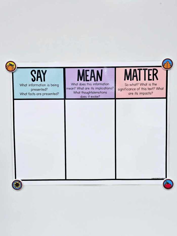 Say, Mean, Matter Anchor Chart [Hard Good] – Option #1