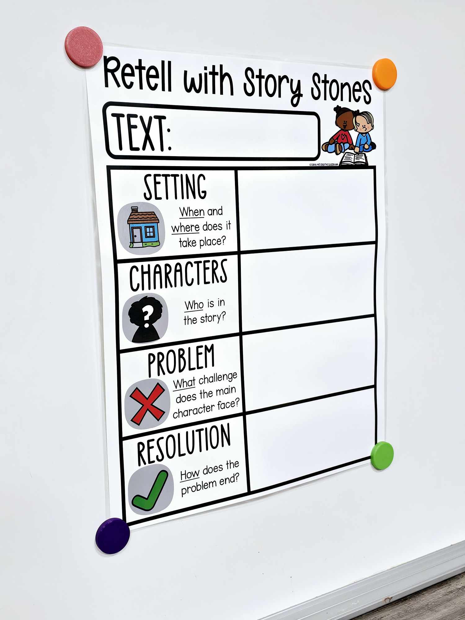 Story Retelling Anchor Chart [Hard Good] – Option 5 Story Stones