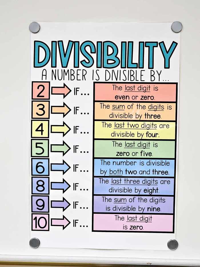 Divisibility Rules Anchor Chart [Hard Good] – Option #1
