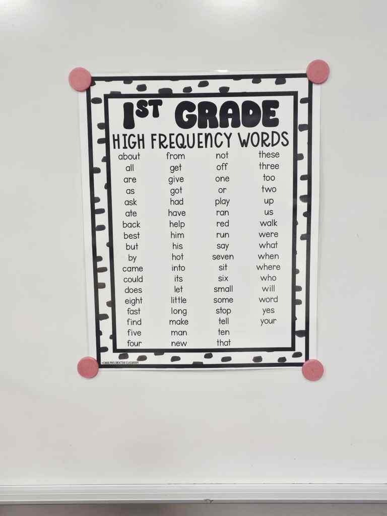 First Grade High Frequency Words Chant Anchor Chart [Hard Good ...